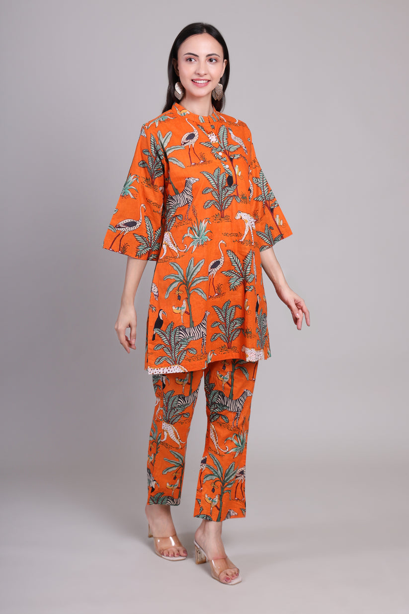 Jungle Flare Citrus night suit – Akusha